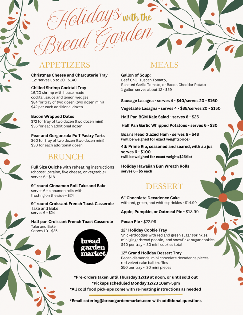 Holiday Catering - Bread Garden Market